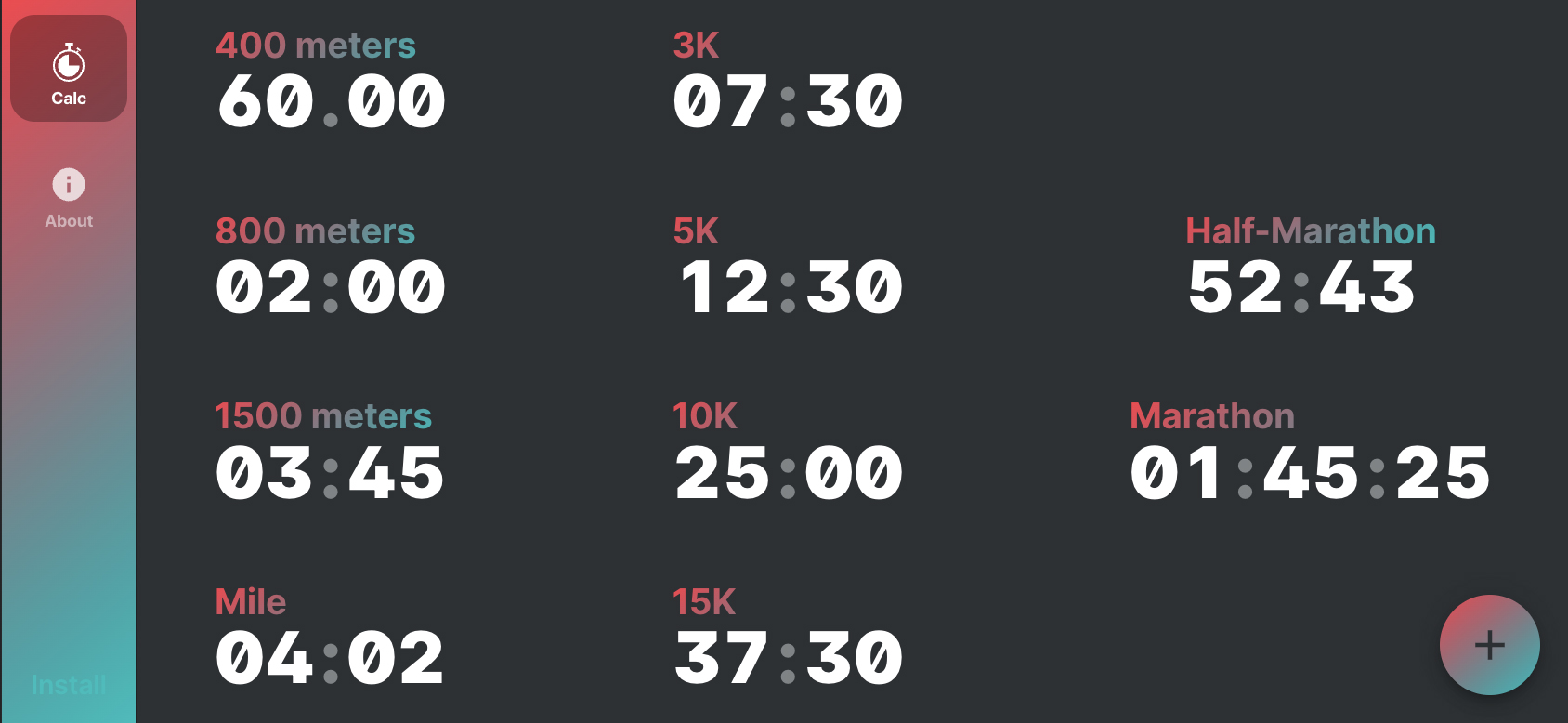 SplitCalc - calculate your training splits